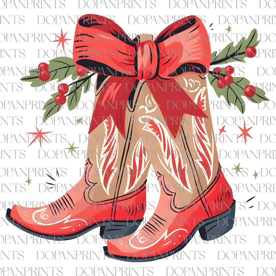 Christmas Coquette Bow Png, Western Christmas Png, Retro Xmas Holiday ...