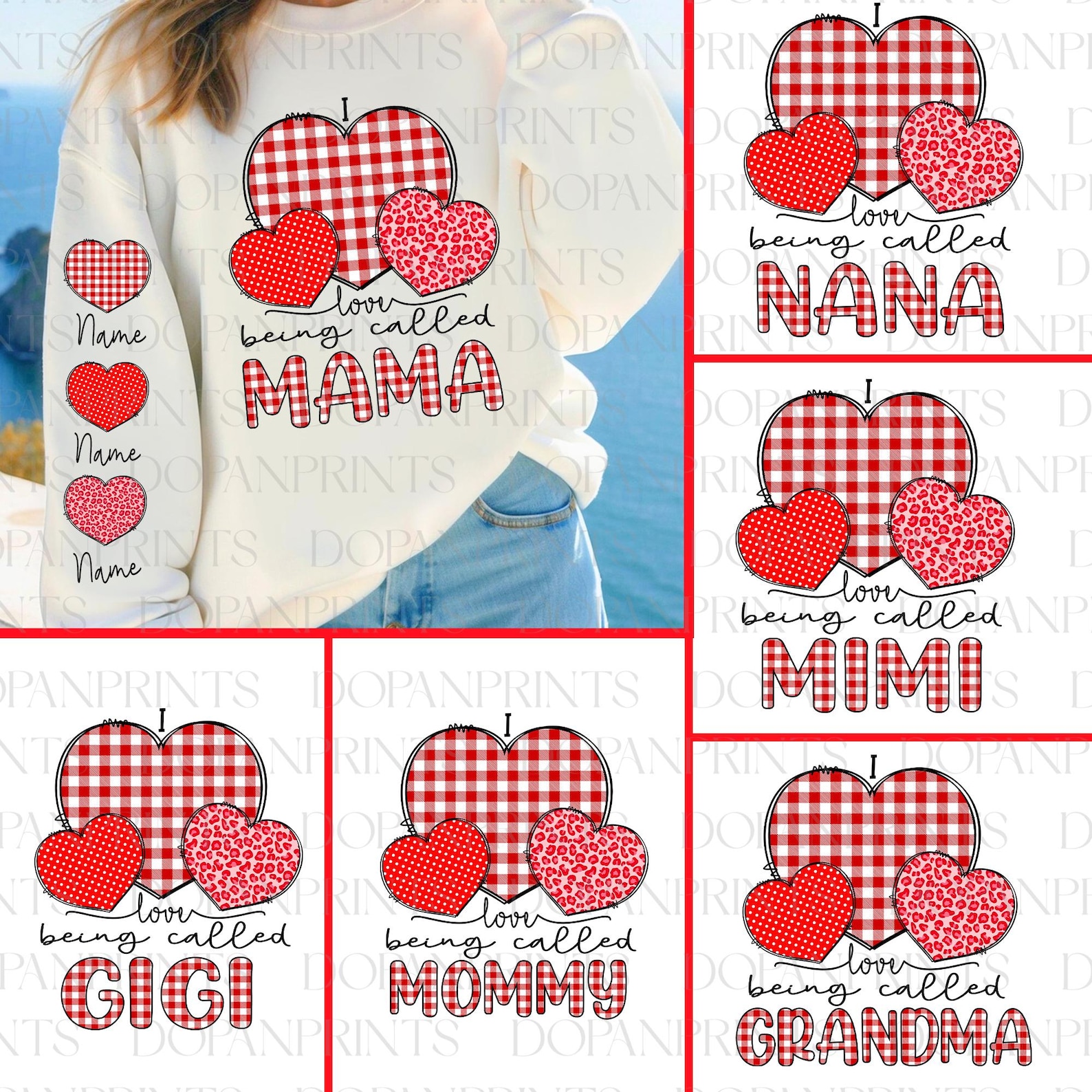 Custom I Love Being Called Mama PNG Bundle, Personalise Your Own Kids ...
