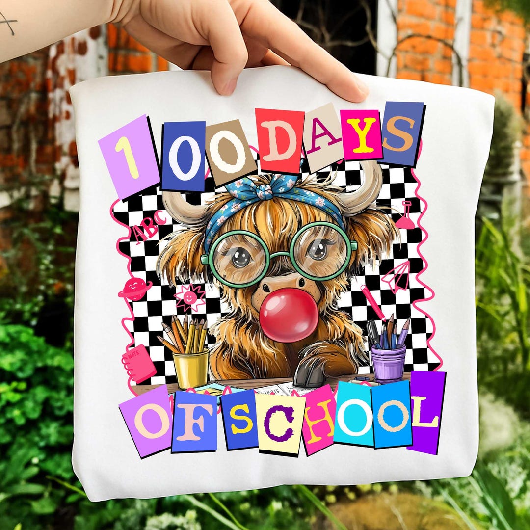 Happy 100 Days of School PNG, Holy Cow 100 Days Design, 100 Days of ...
