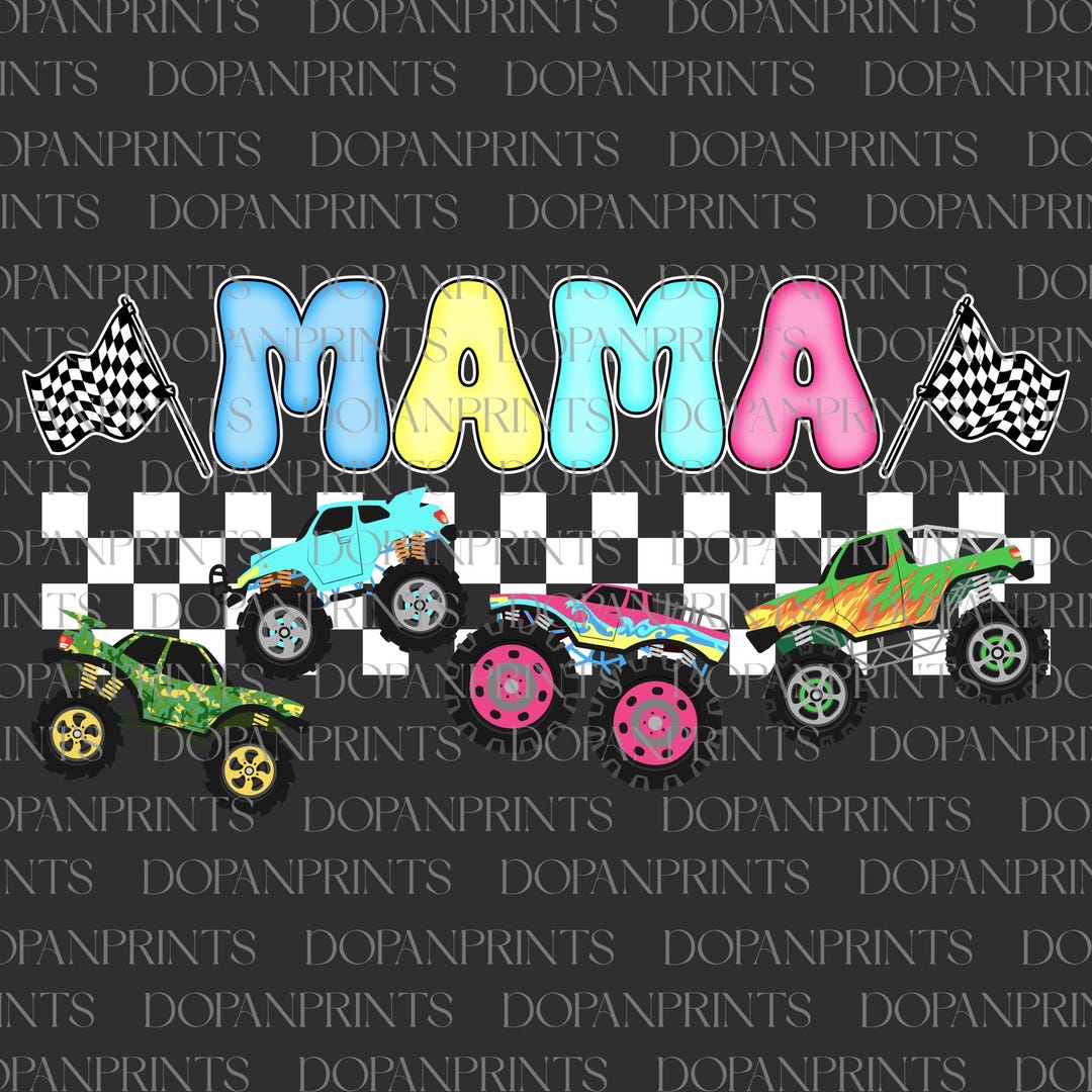 Monster Truck Mama Png, Checkered Monster Truck Png, Pregnant Mama Png ...