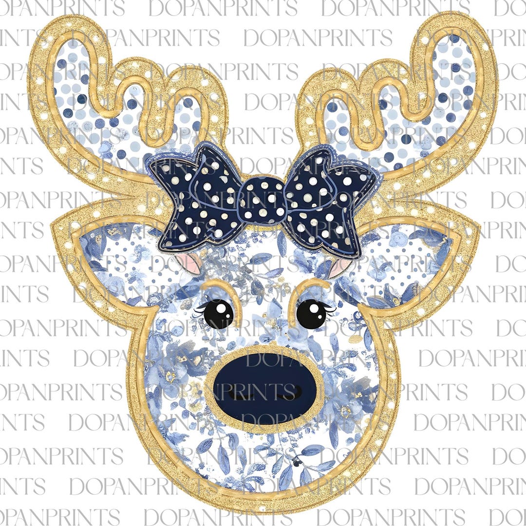 Colorful Glitter Christmas Reindeer Png, Christmas Coquette Bow Png ...