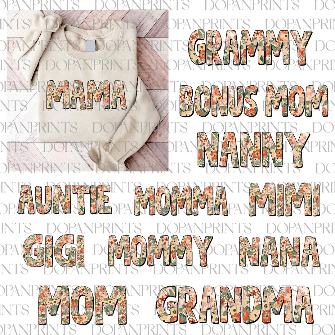 Bundle Mama Flower Png, Watercolor Floral Png, Happy Mother's Day, Boho ...