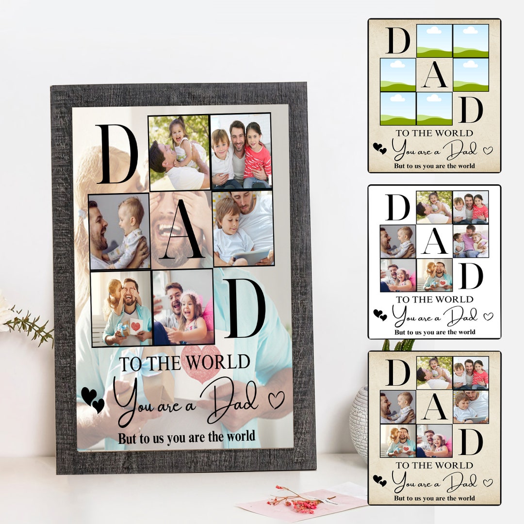 Editable Daddy Photo Collage, Personalized Dad Frame, Best Dad Photo ...