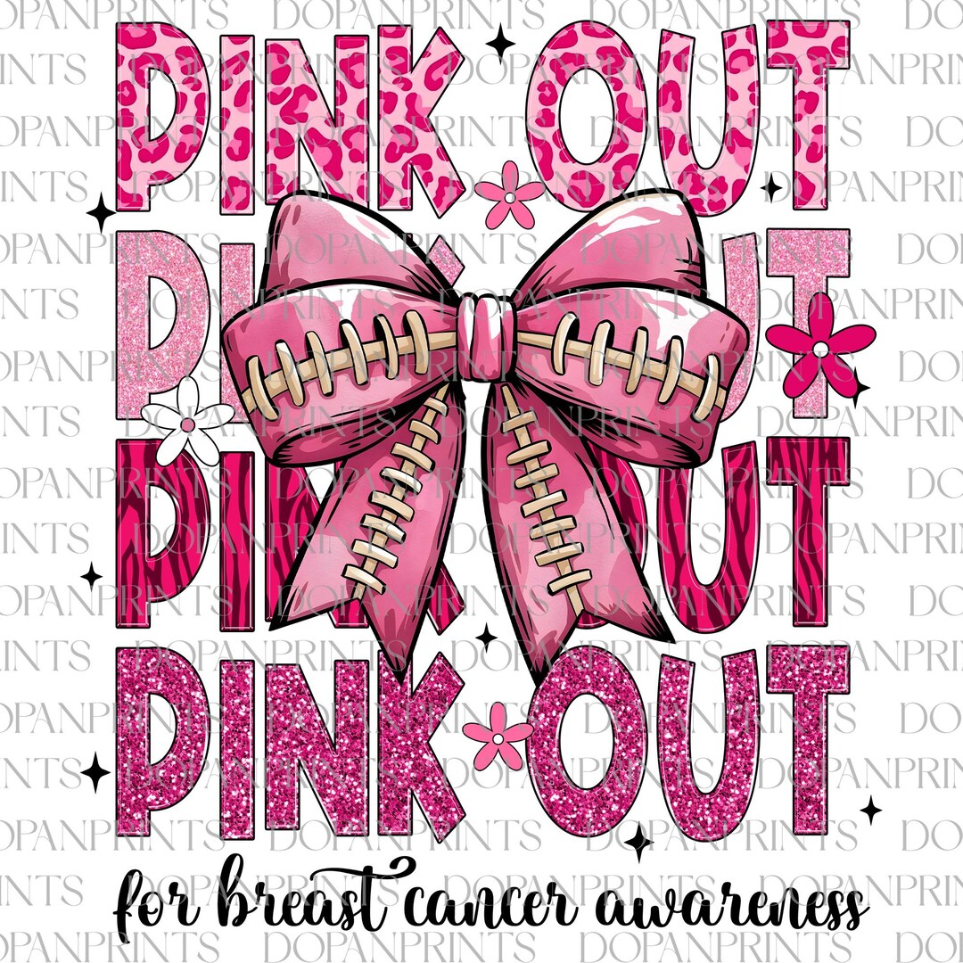 Breast Cancer Football Pink Out Png, Breast Cancer Awareness Png, Pink ...