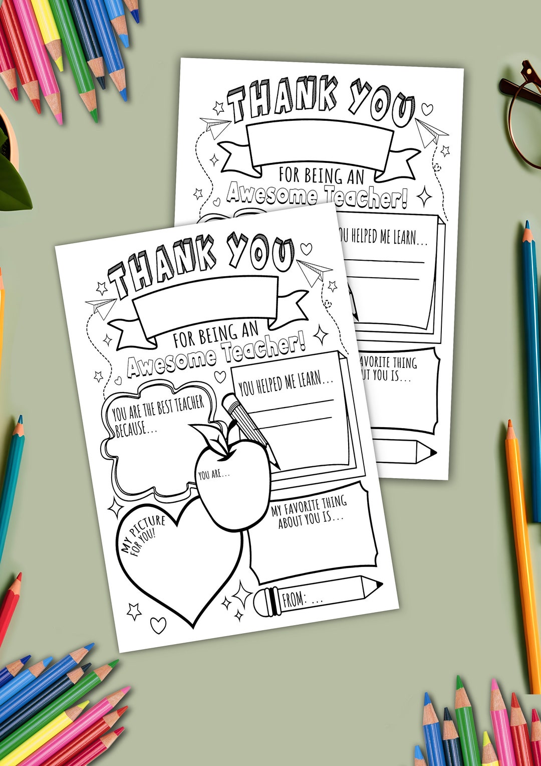 Teacher Appreciation Week, Thank You Teacher Gifts, Coloring Pages ...