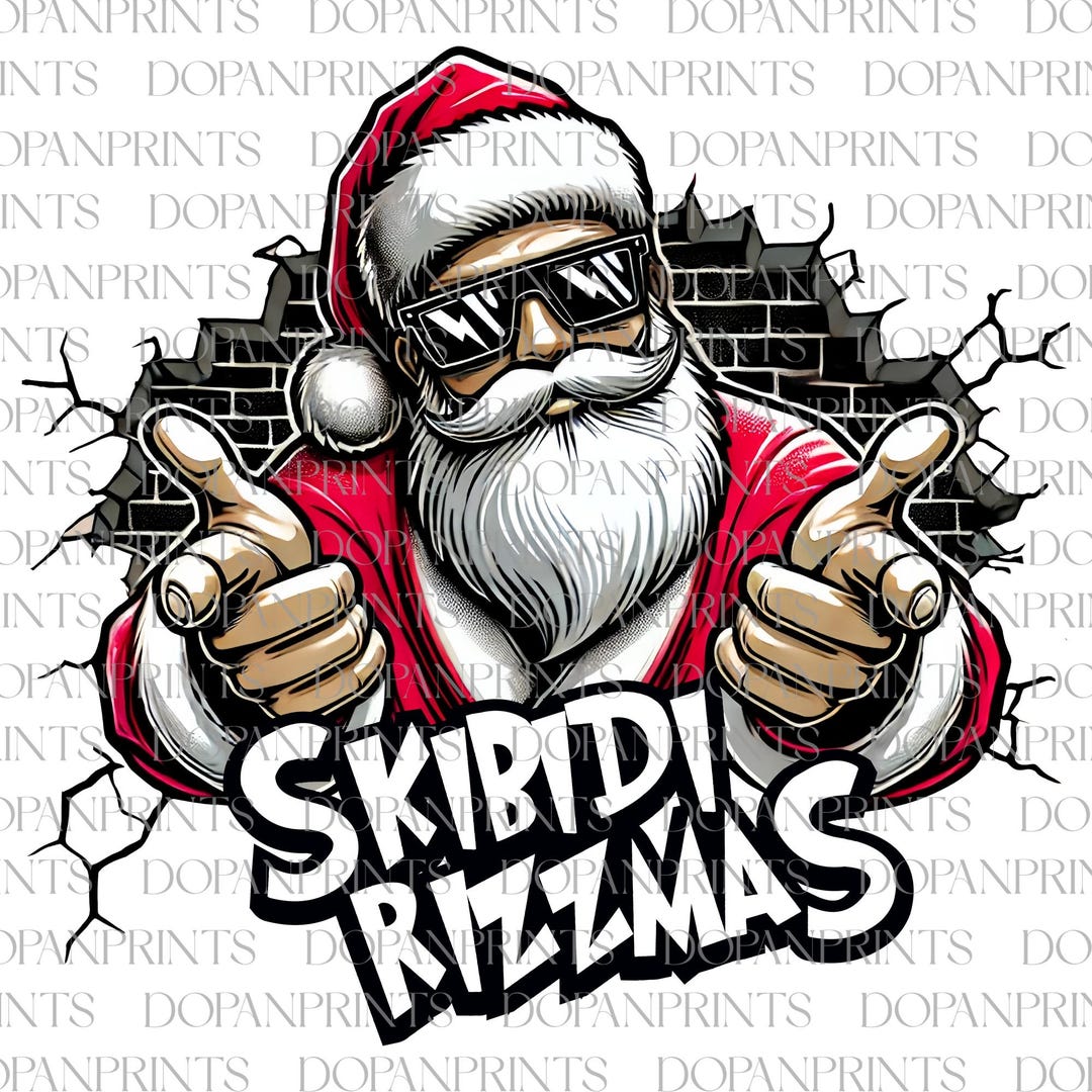 Skibidi Rizzmas Christmas Png, Funny Santa Christmas Design, Rizz the ...