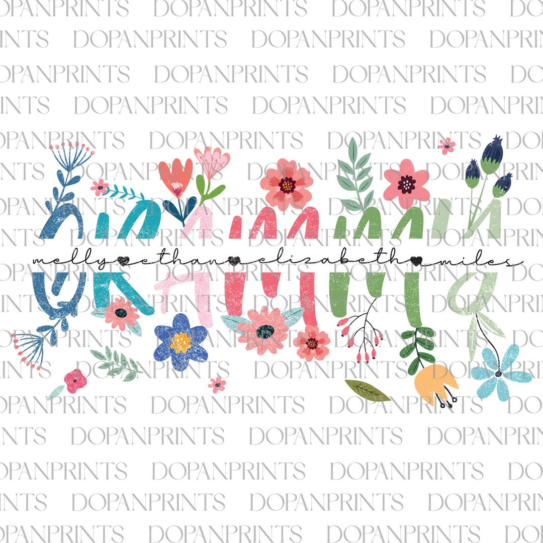 Personalized Grandma Hobo Floral Png, Mama Boho Flower Png, Floral Line ...