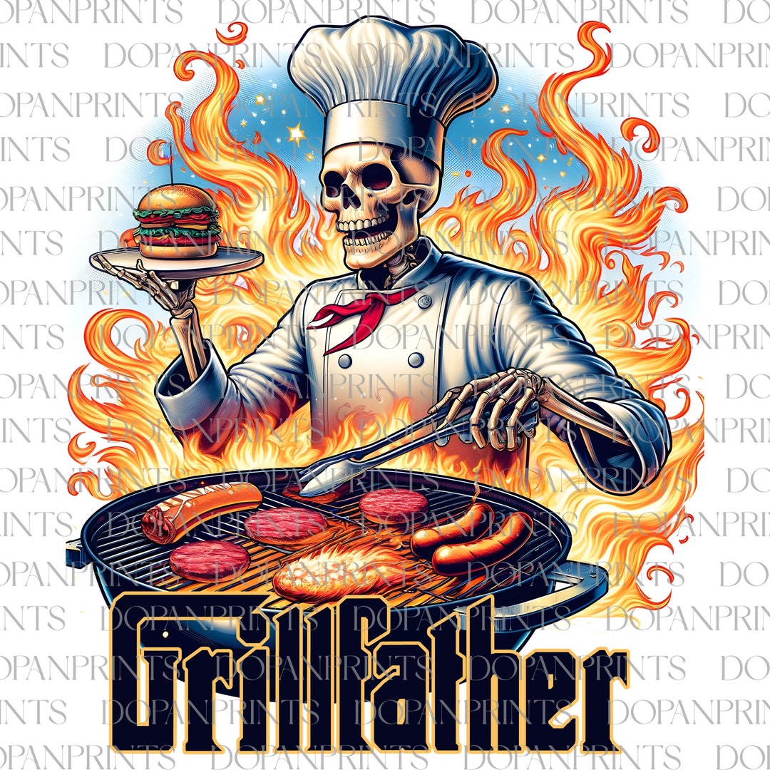 Grill Father Png, Funny Dad Skeleton Png, Father's Day Png, Grilling ...