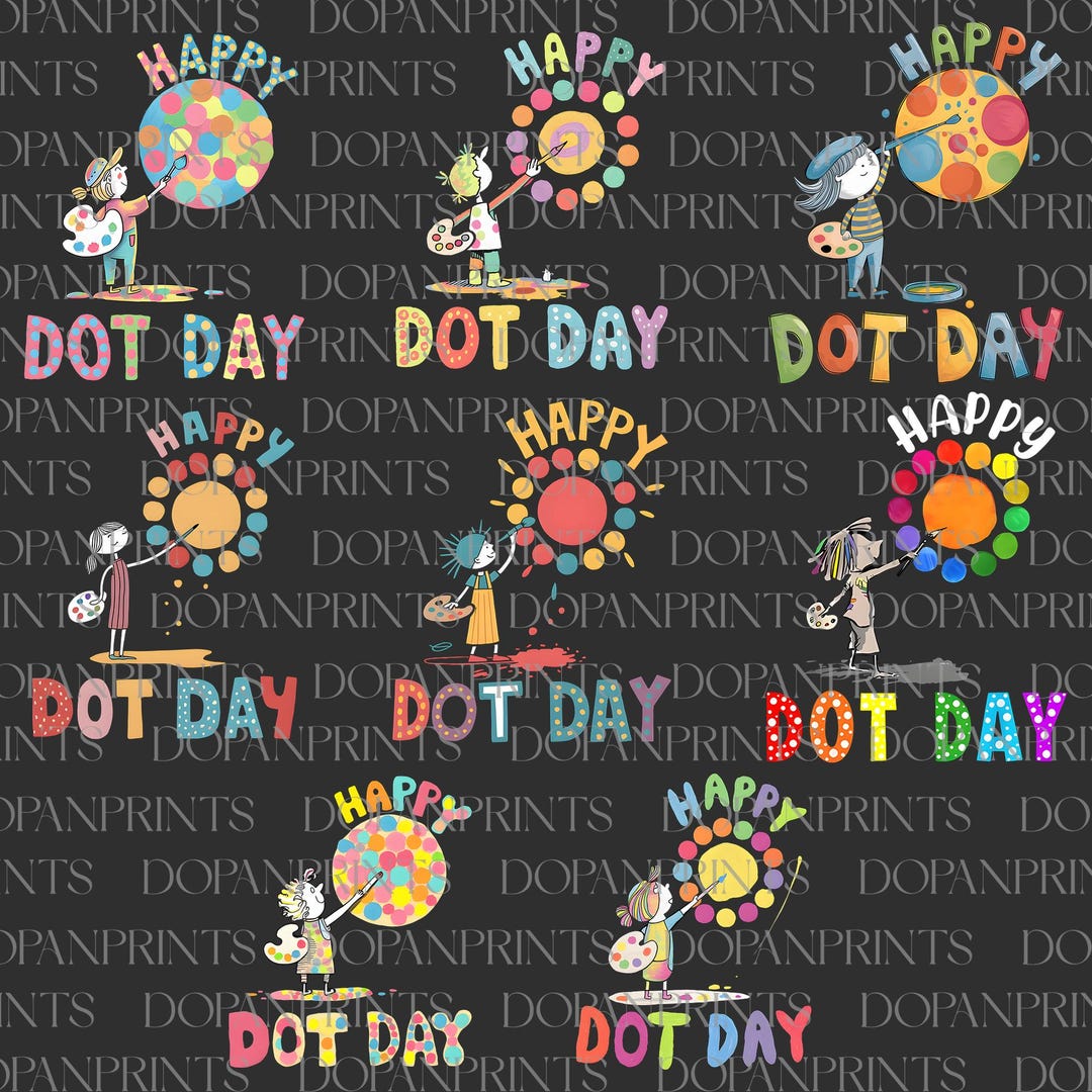 Bundle Happy Dot Day Png, International Dot Day Png, Dot Day Teacher ...