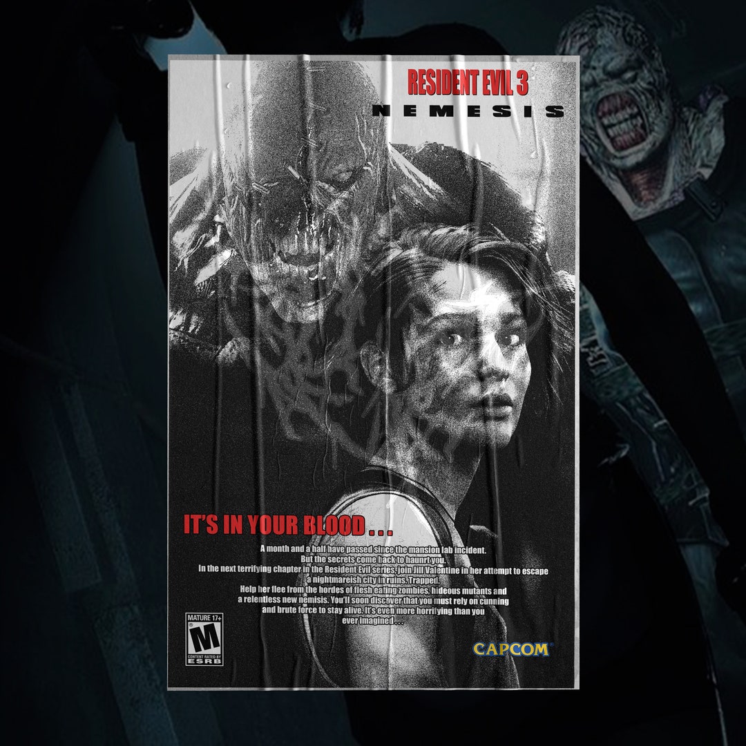 RESIDENT EVIL 3 Jill Valentine and Nemesis Poster - Etsy