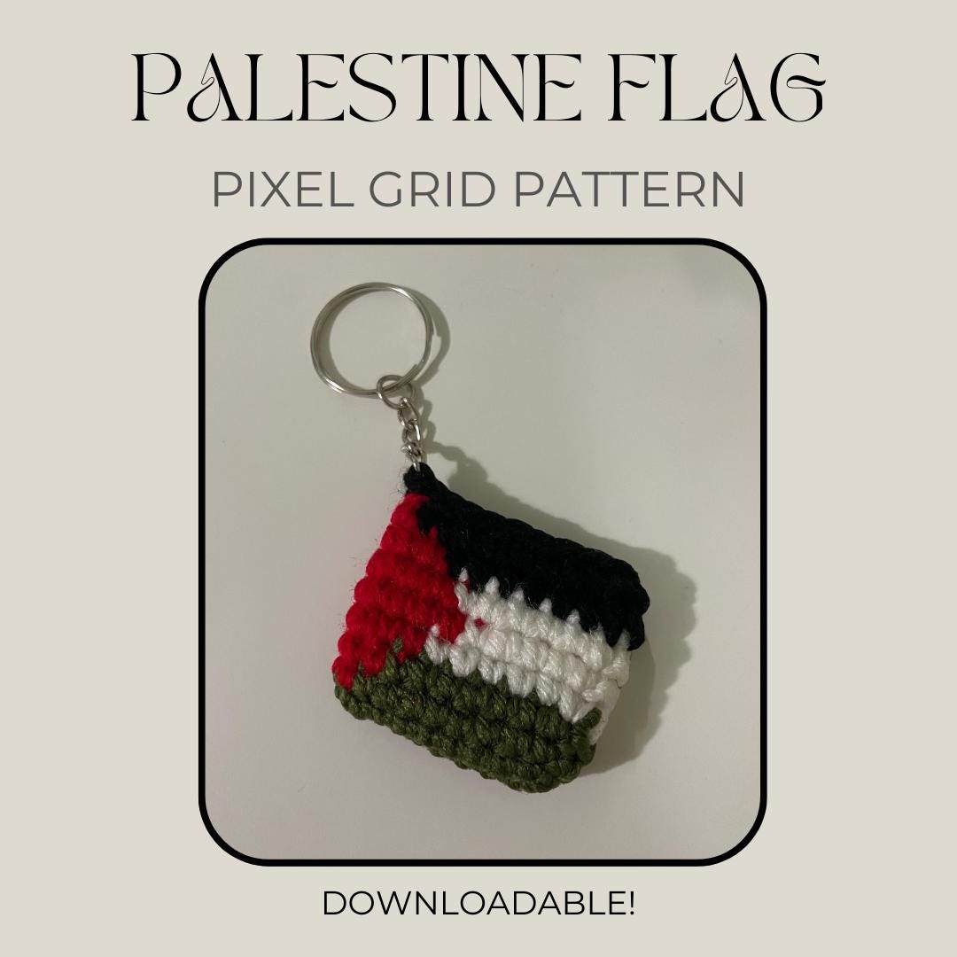 Crocheted Palestine Flag Pixel Grid Chart Pattern - Etsy