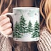 Snowy Pine Tree Winter Scene Mug, 11oz 15oz Winter Themed Forest Coffee ...