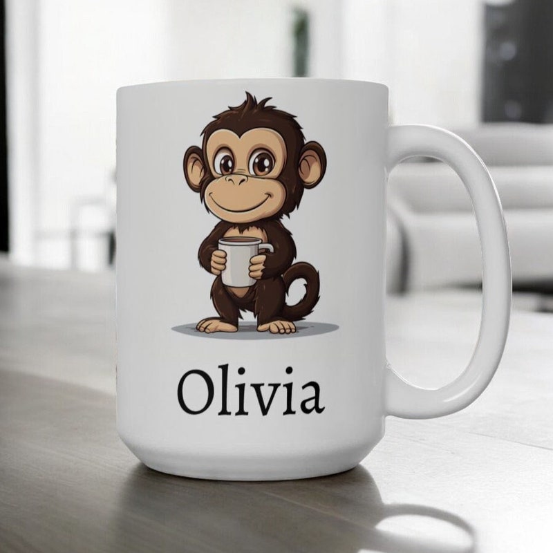 Monkey Mug Cute - Etsy