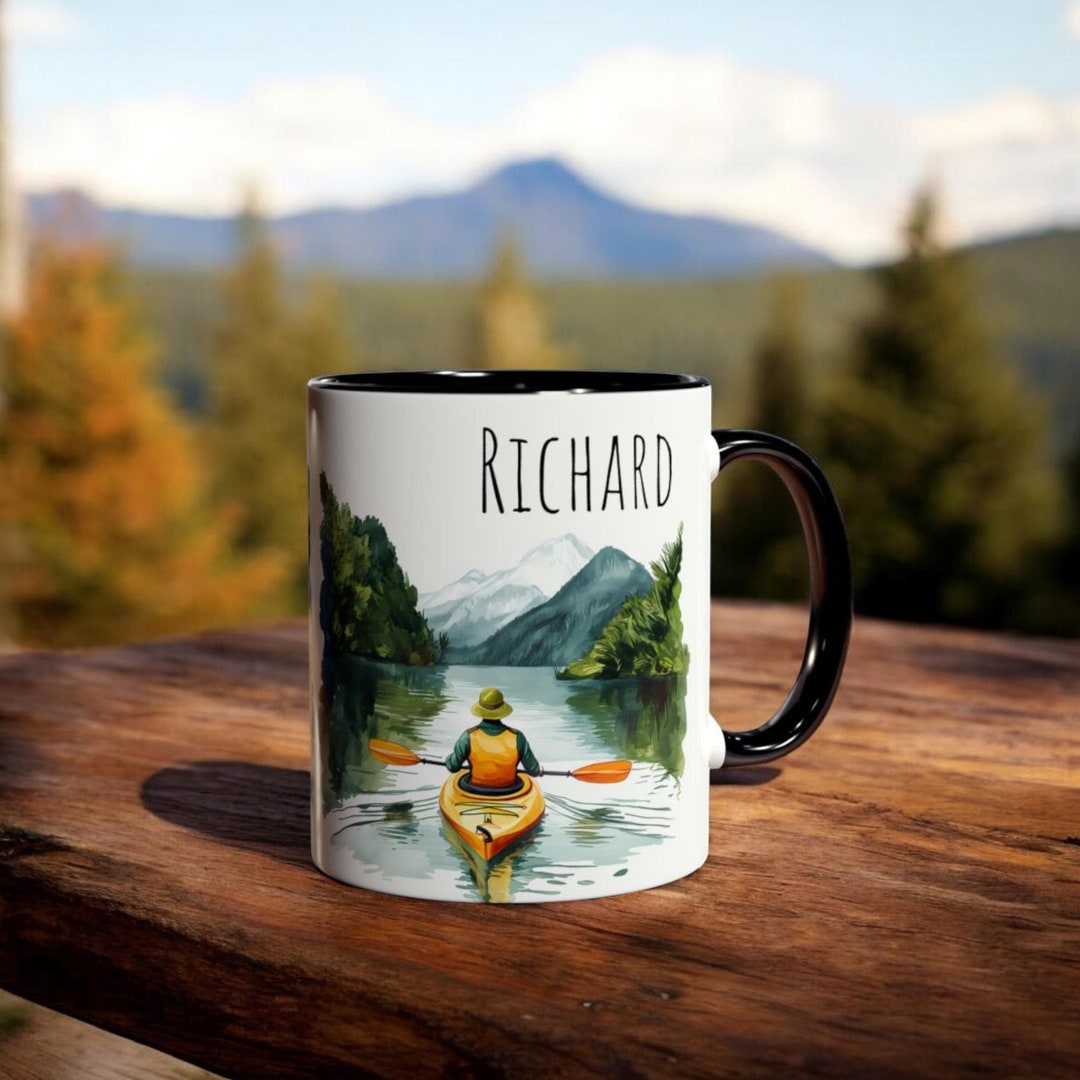Personalized Kayak Mug With Name, Outdoor Adventure Coffee Cup, Custom ...