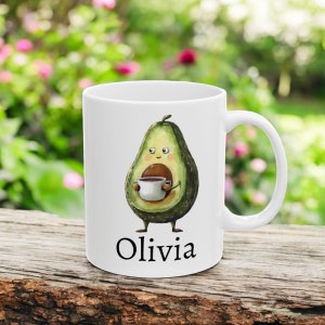 Personalized Avocado Mug, Ceramic Avocado Coffee Mug 11oz 15oz, Custom ...