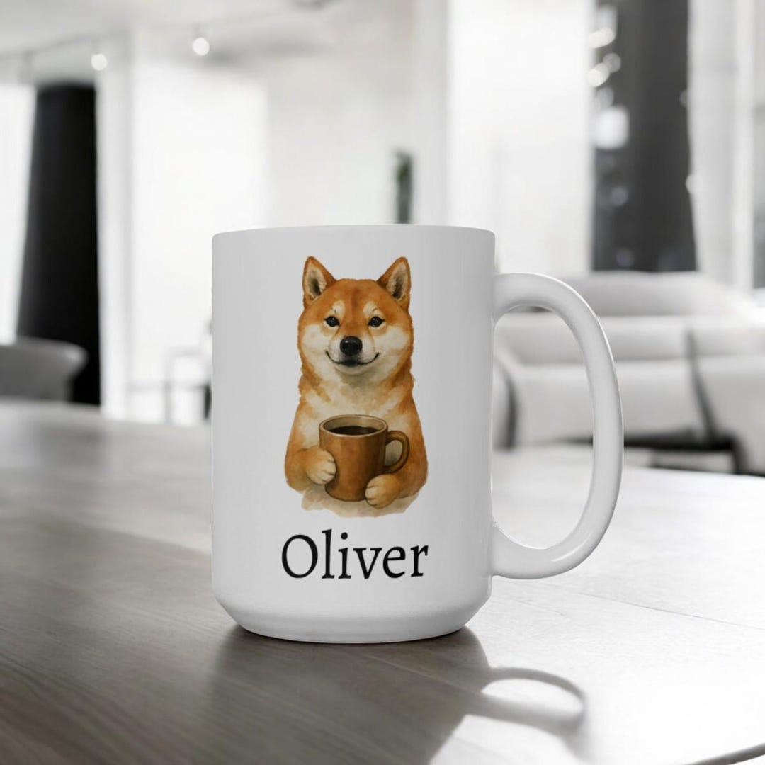 Personalized Shiba Inu Mug With Name, Custom Dog Lover Gift, Cute Dog ...