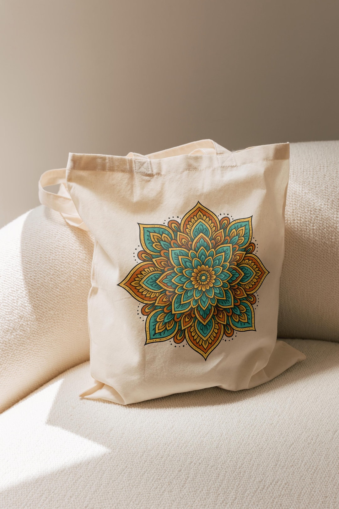 Mandala Tote Bag, Boho Yoga Tote, Spiritual Mandala Bag, Mindful Gift ...