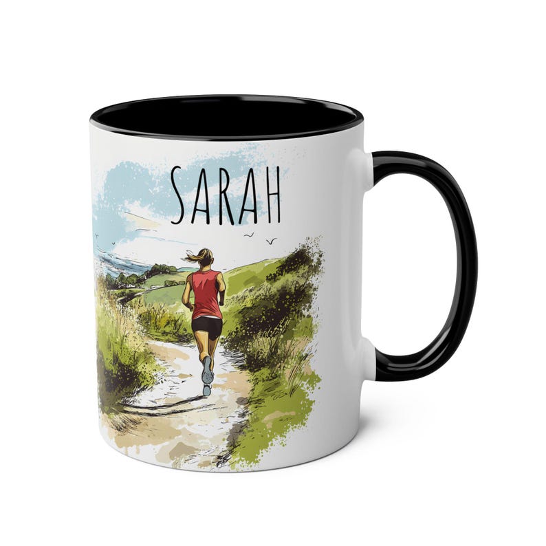 Personalized Runner Mug, Ceramic Sports Fan Coffee Mug 11oz, Female ...