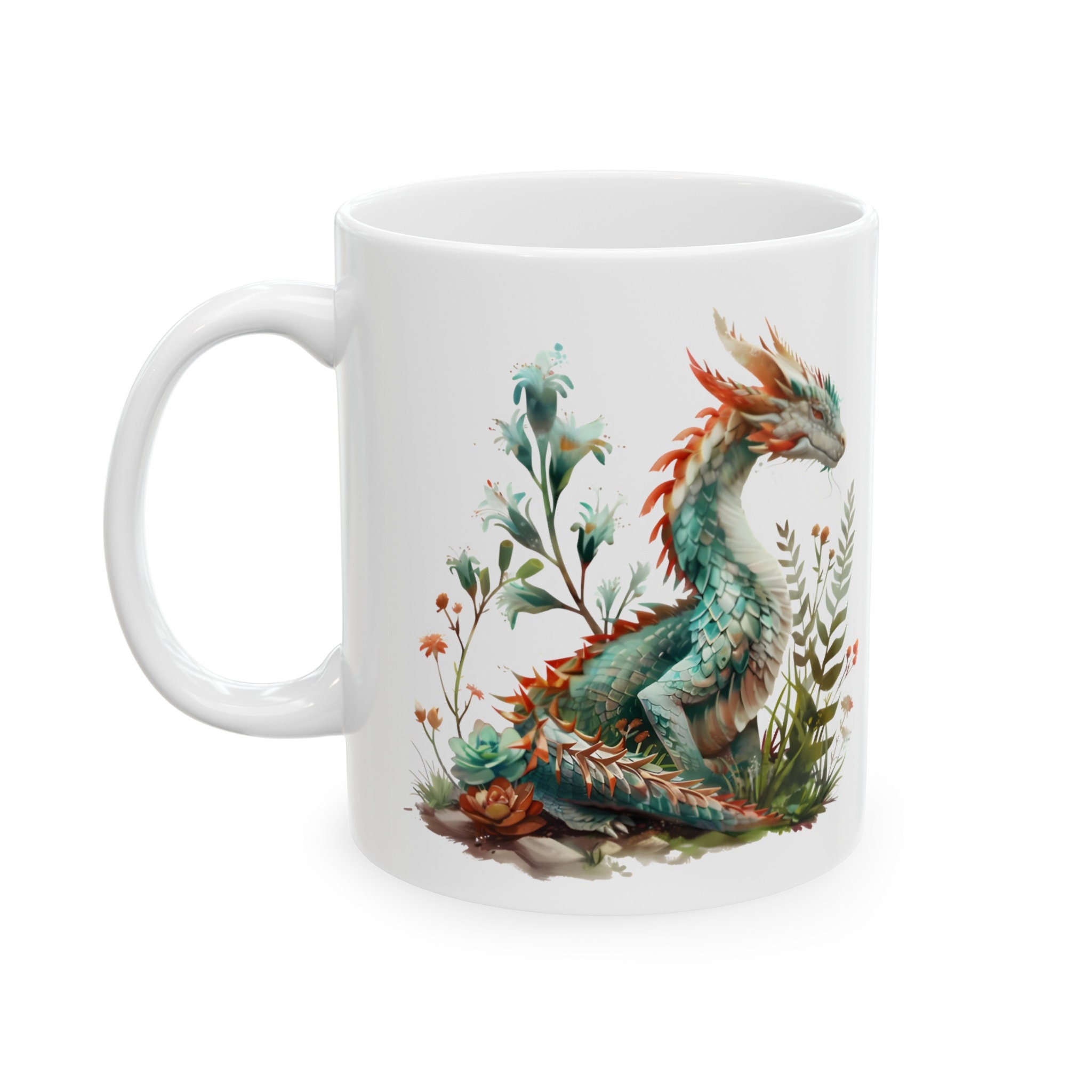 Dragon Cup, 11oz Dragon Ceramic Drinkware, Dragon Coffee Mug, Dragon ...