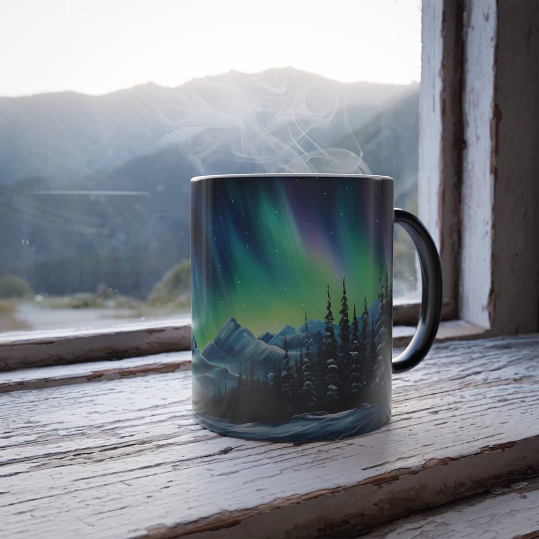 Northern Lights Mug Aurora Borealis Coffee Mug Color Changing Cup ...