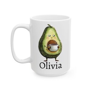 Personalized Avocado Mug, Ceramic Avocado Coffee Mug 11oz 15oz, Custom ...