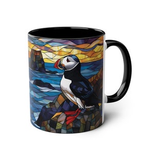 Ocean Puffin Ceramic Mug, Atlantic Puffing Mug, 11oz Stained Glass ...