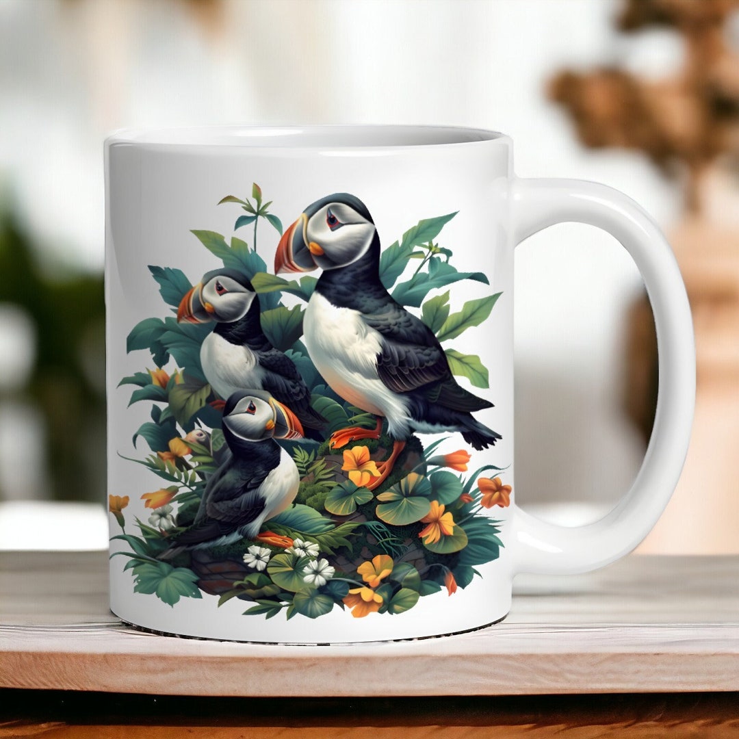 Puffin Mug Puffin Coffee Cup, 11oz Ceramic Cup With Puffin Illustration ...