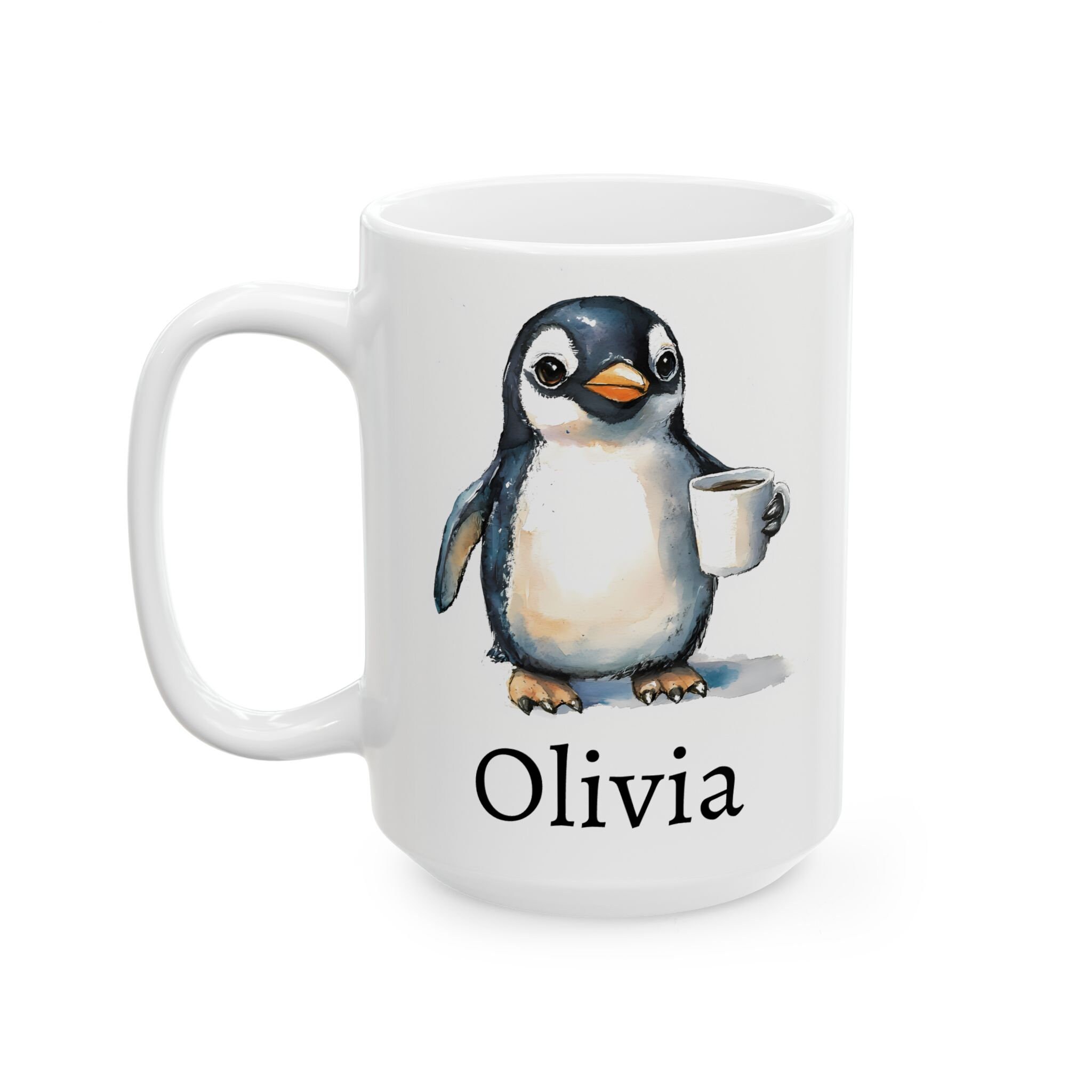 Personalized Penguin Mug, Ceramic Penguin Coffee Mug 11oz 15oz, Custom ...
