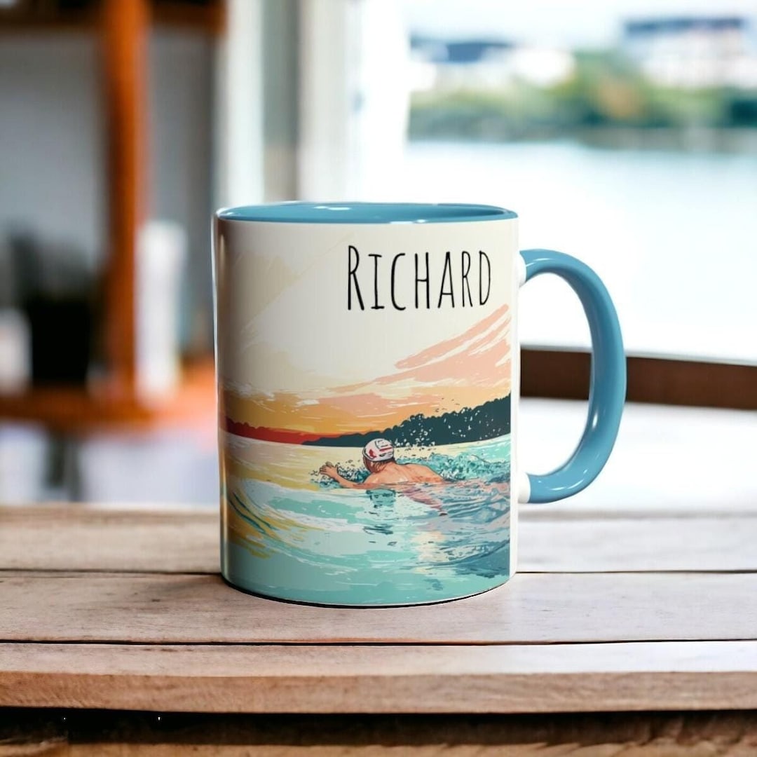 Personalized Swimmer Mug, Custom Name Coffee Cup 11oz, Swimming Gift ...