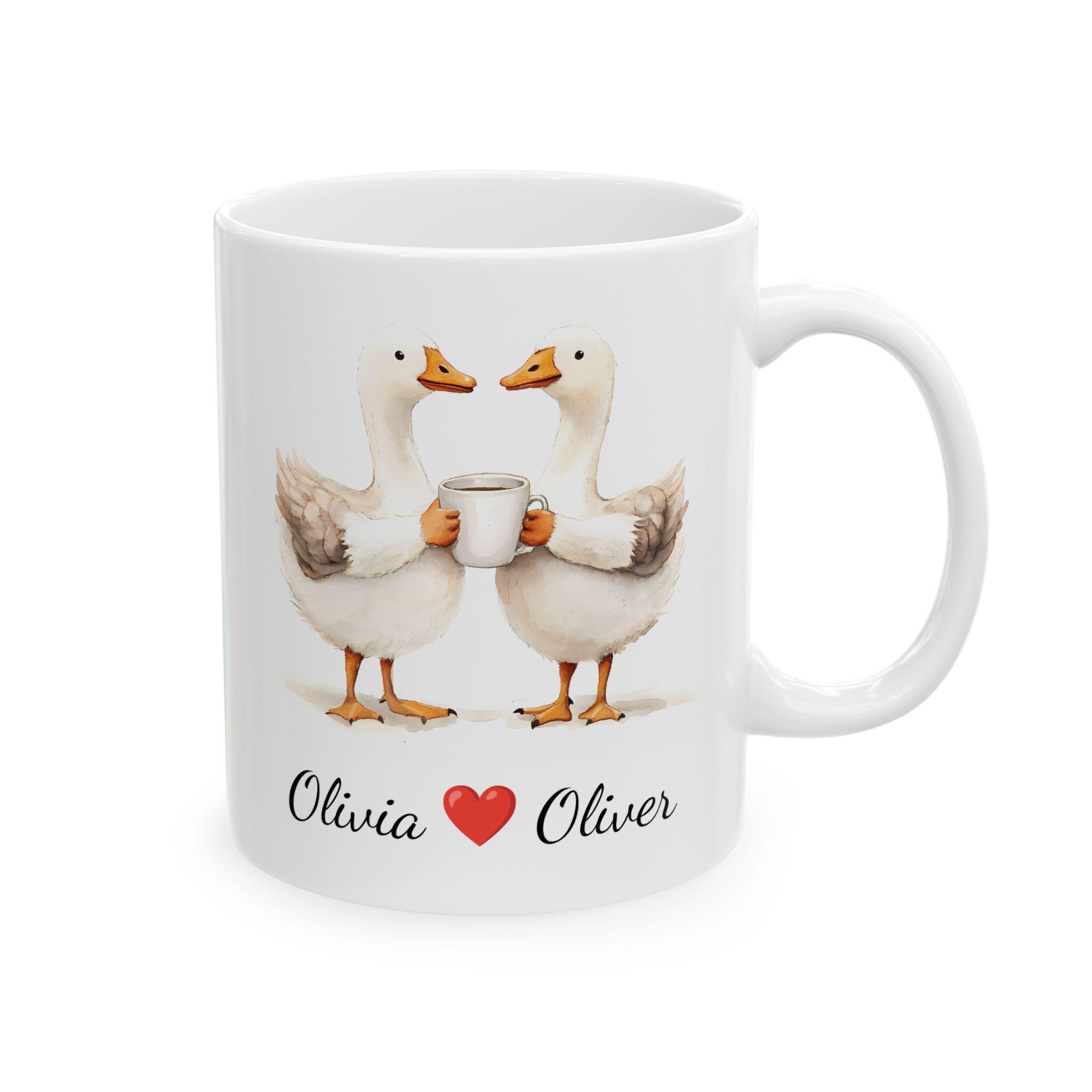 Personalized Goose Couple Mug, Custom Goose Coffee Cup, Couple Name Mug ...