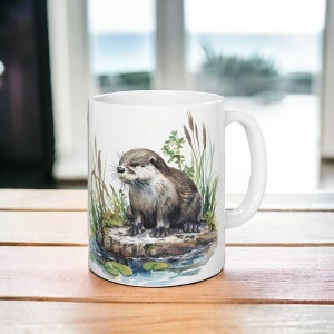 Cute Otter Mug, Ceramic Otter Coffee Mug 11oz, Adorable Animal Cup ...