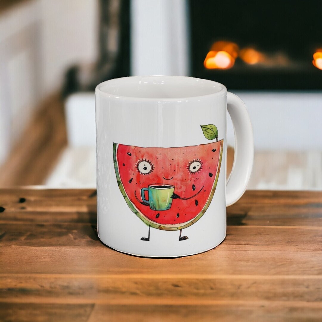 Watermelon Mug, Ceramic Watermelon Coffee Cup 11oz, Vibrant Fruit Mug ...