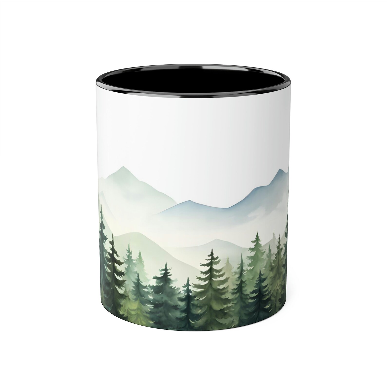 Forest Mountain Scene Mug - Forest Coffee Cup, Landscape Mug, Mountain ...