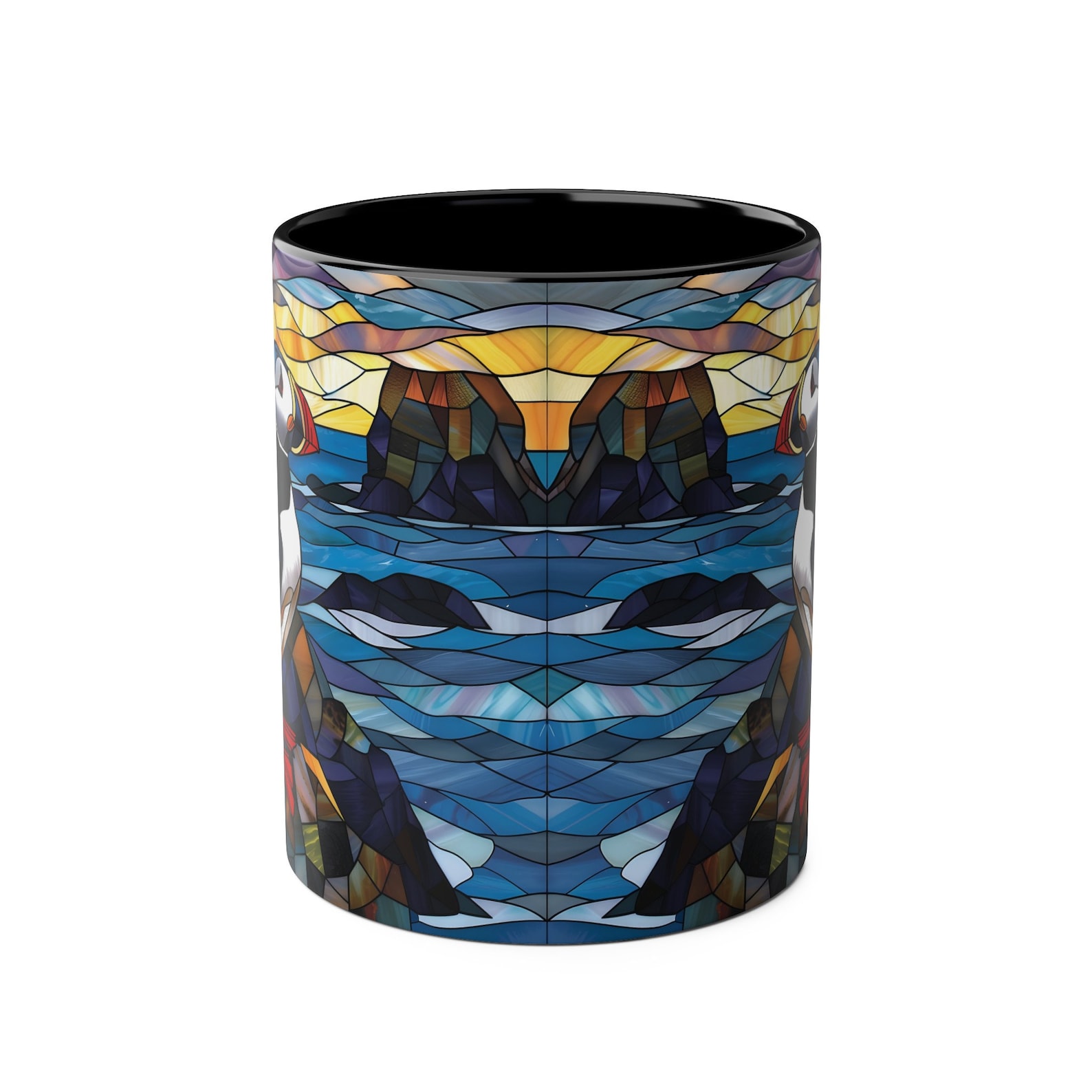 Ocean Puffin Ceramic Mug, Atlantic Puffing Mug, 11oz Stained Glass ...