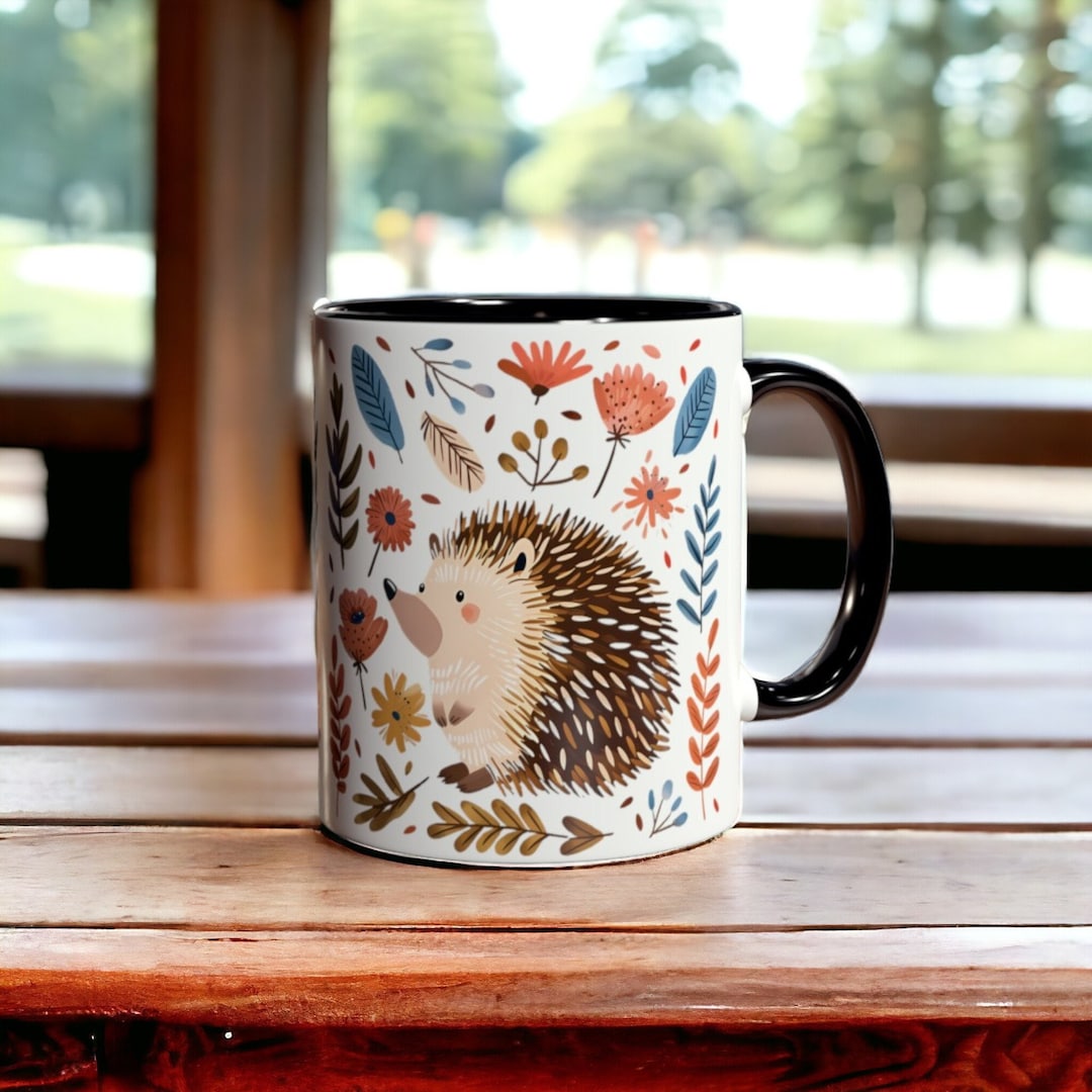 Beautiful Hedgehog Mug, Ceramic Hedgehog Coffee Mug 11oz, Forest Animal ...