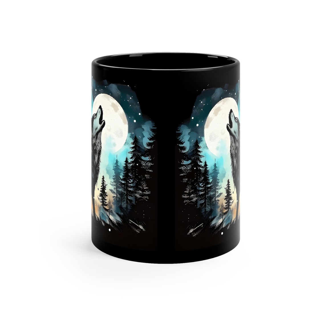 Howling Wolf Coffee Mug - Howling Wolf Mug, Wolf Coffee Cup, Wolf Cup ...