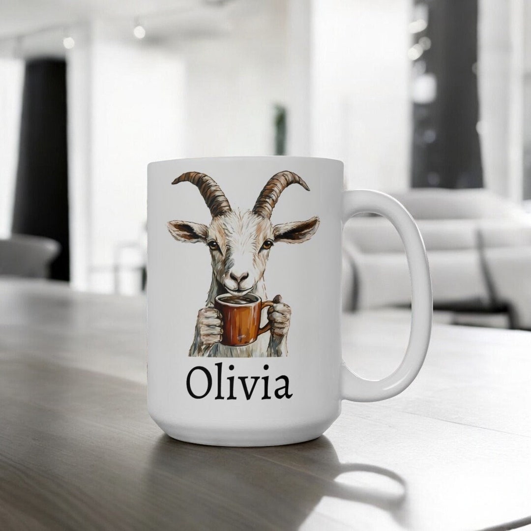 Personalized Goat Mug, Ceramic Goat Coffee Cup 11oz 15oz, Custom Name ...