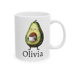 Personalized Avocado Mug, Ceramic Avocado Coffee Mug 11oz 15oz, Custom ...