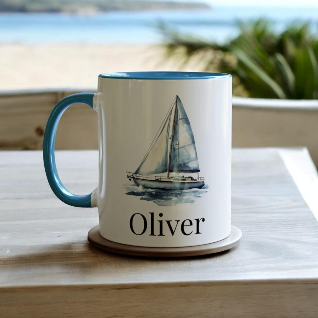 Custom Sailboat Mug, Personalized Ceramic Sailing Mug 11oz, Sailboat ...