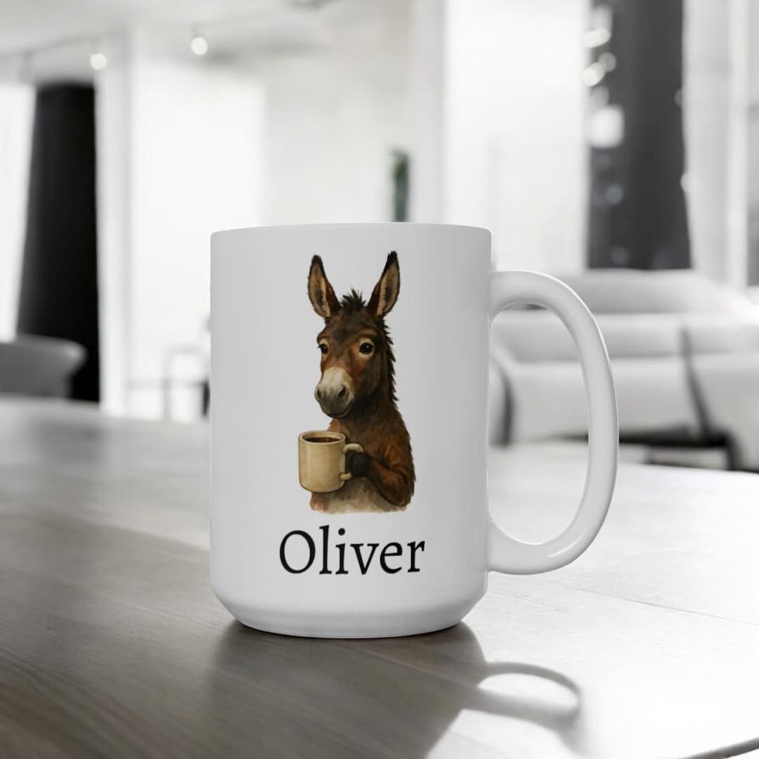 Personalized Donkey Mug With Name, Funny Animal Coffee Cup 11oz 15oz ...