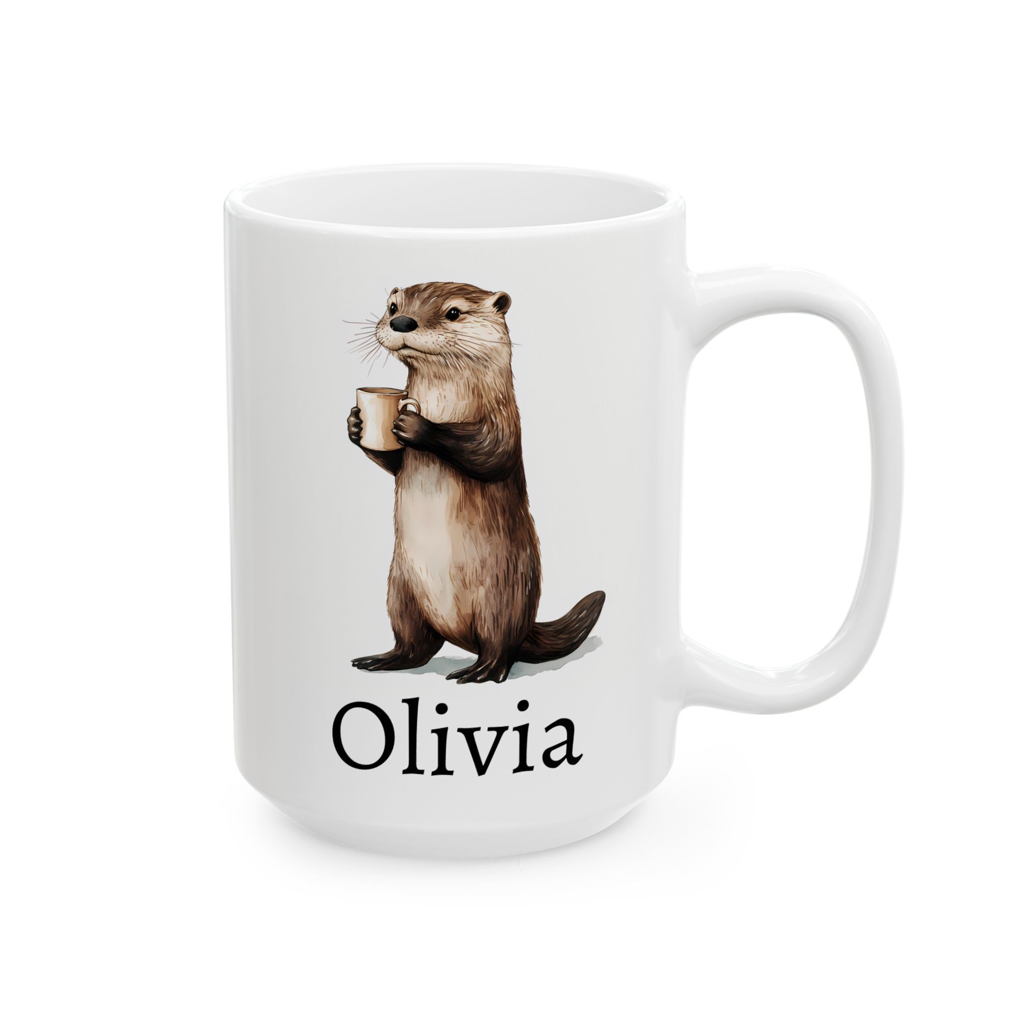 Personalized Otter Mug, Ceramic Otter Coffee Mug 11oz 15oz, Custom Name ...