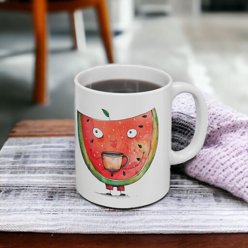 Vibrant Watermelon Mug, Ceramic Watermelon Coffee Mug 11oz, Funny Fruit ...