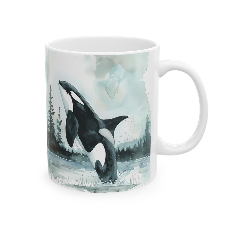 Orca Whale Mug, Ceramic Killer Whale Mug, Ocean Themed Orca Coffee Mug ...