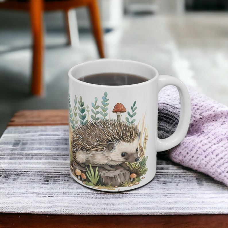 Cute Hedgehog Ceramic Mug, 11oz Adorable Animal Lover Gift, Hedgehog ...