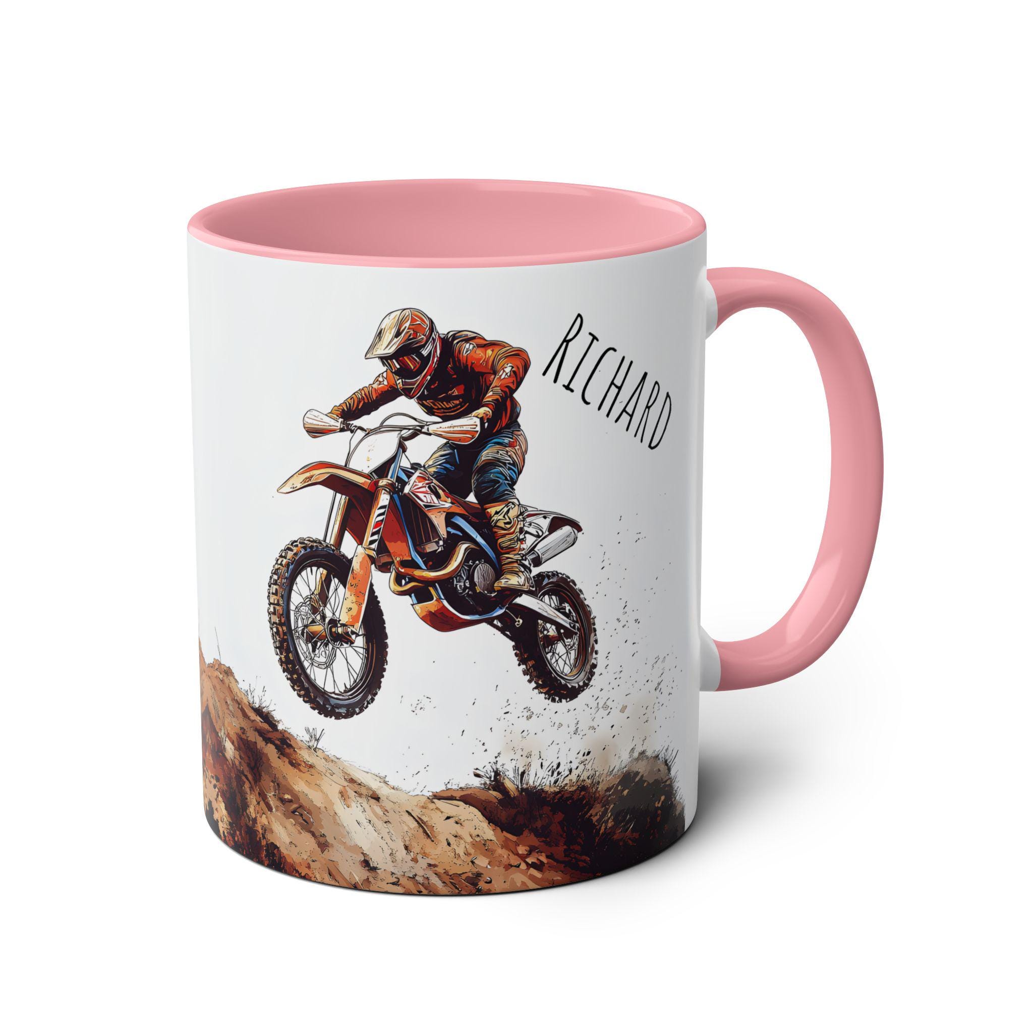 Custom Motocross Mug, Personalized Dirt Bike Coffee Cup Ceramic 11oz ...