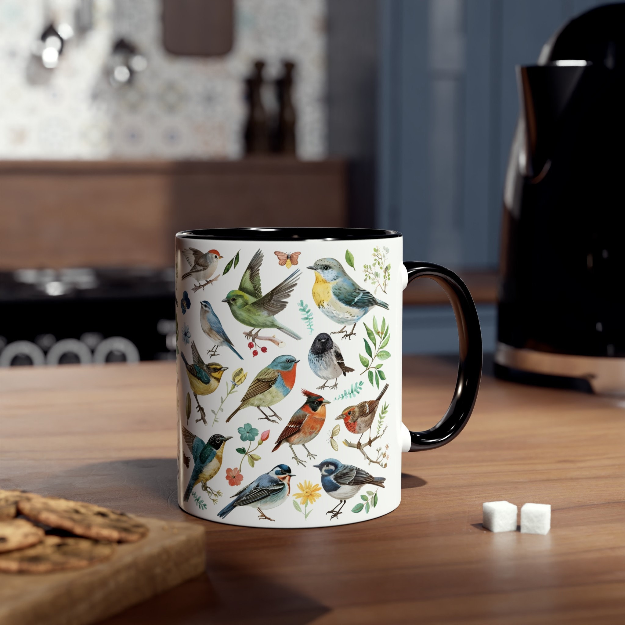 Ceramic Bird Mug, Bird Coffee Cup, Hummingbird Songbirds Artistic Mug ...