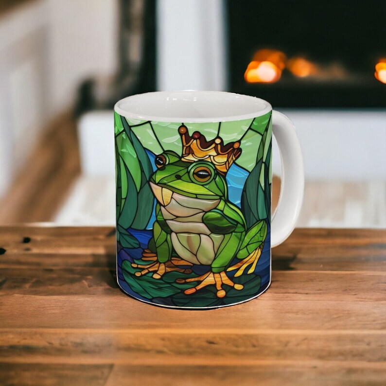 Ceramic Frog Mug, 11oz Frog Coffee Mug, Cute Frog Cartoon Watercolor ...