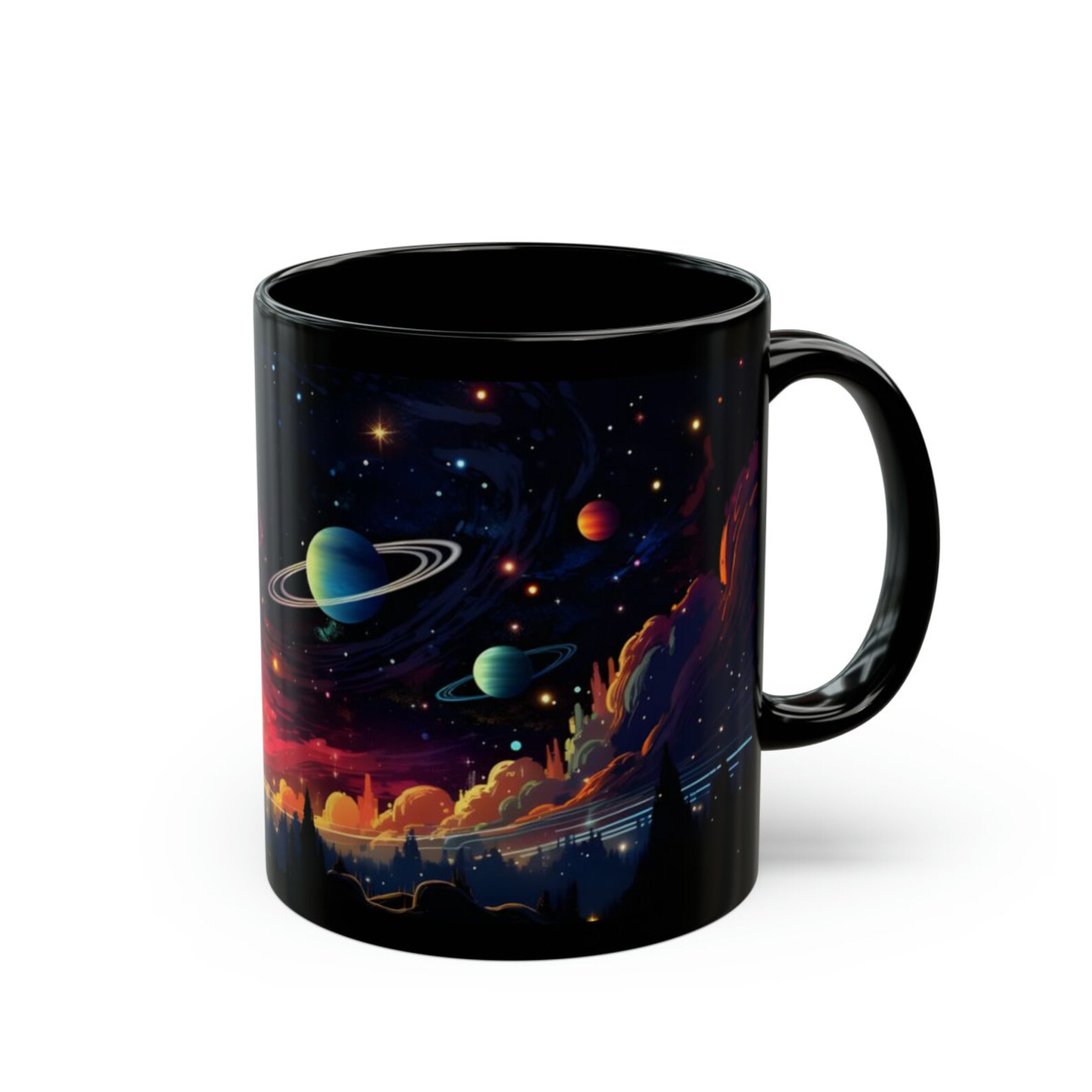 Cosmic Universe Ceramic Mug | Galaxy Stars Planets Coffee Cup | Space ...