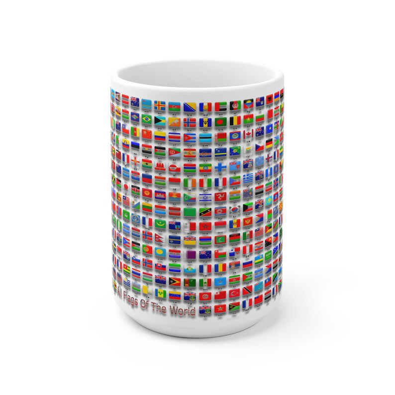 World Flags Mug, 11oz 15oz Ceramic All Country Flags Coffee Mug ...