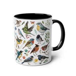 Ceramic Bird Mug, Bird Coffee Cup, Hummingbird Songbirds Artistic Mug ...
